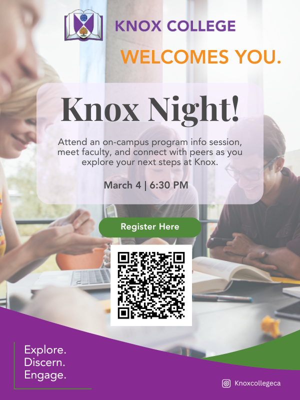 Knox Night! - March 4, 2025 at 6:30PM - Knox College, Canada